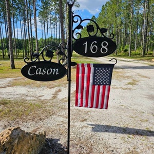 Camp/rv Sign With Flag Holder and Solar Light 48 - Etsy