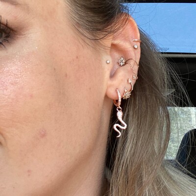 Twist Lobe Cuff, Minimalist Lobe Cuff Stud Earrings, Lobe Cuff Sterling ...