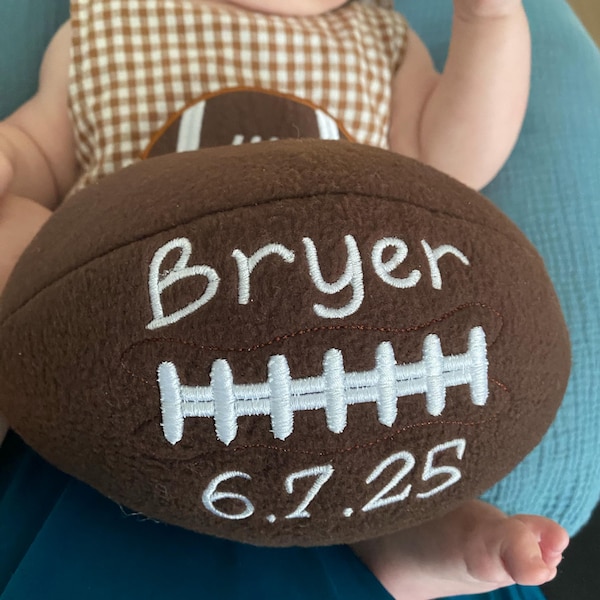 Personalized Football Plush Stuffie - Handmade Fleece Embroidered ...