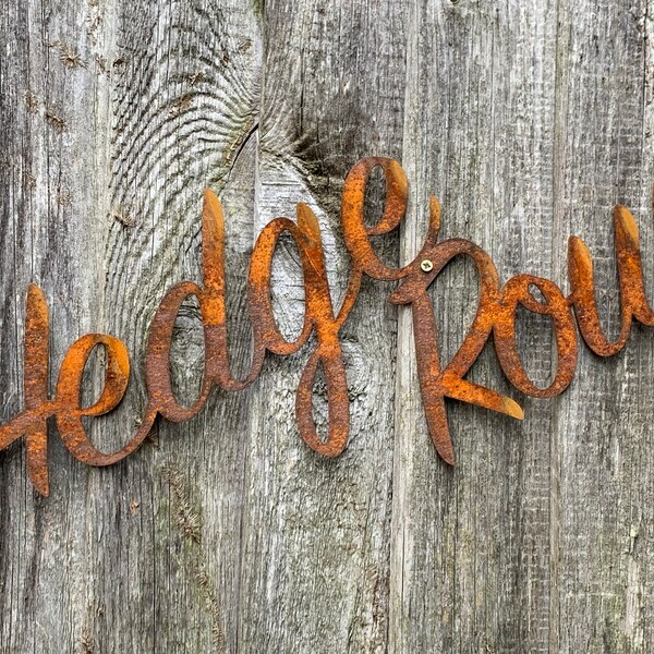 Custom Sign / Rusty Metal Sign / Bespoke Garden Sign / Rustic Garden ...