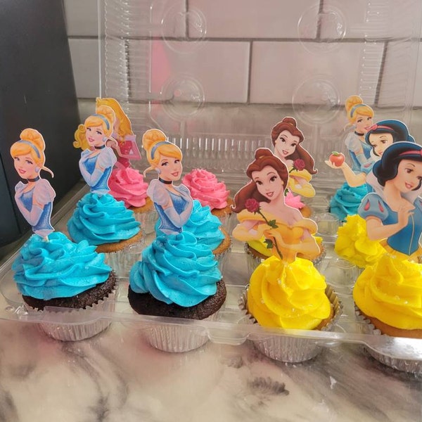 Disney Princesses Cupcake Toppers - Etsy
