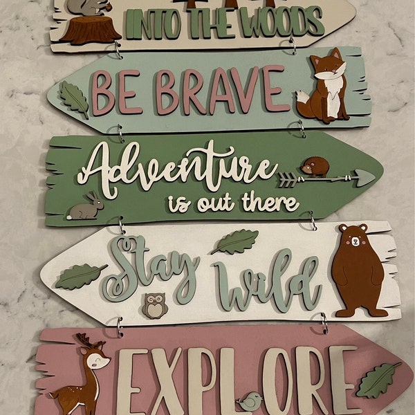 Blank Craft Kit Laser Cut Wooden MDF Direction Sign Theme Room Door ...