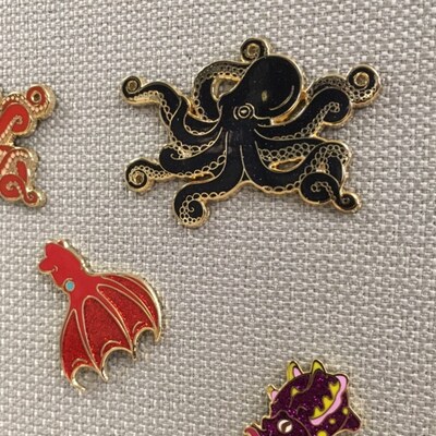Octopus Pin Midnight Glitter - Etsy