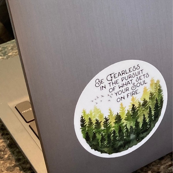 Watercolor Forest Sticker, Adventure Decal, Waterproof Vinyl (3"x 3 ...