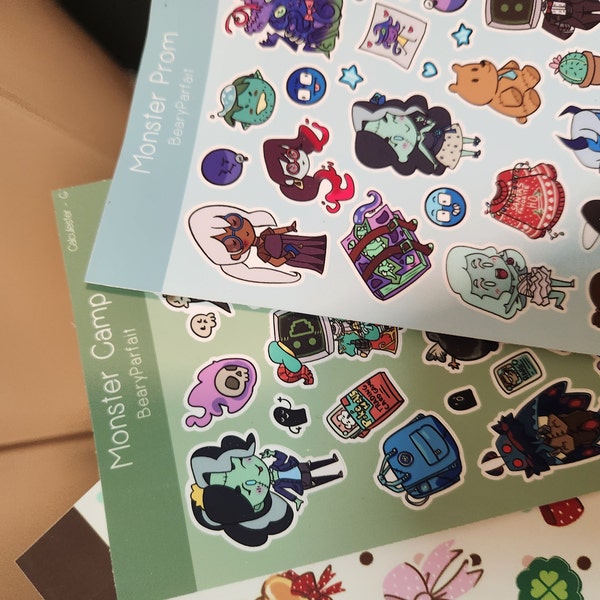 Monster Prom & Monster Camp Sticker Sheets - Etsy