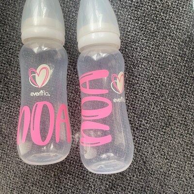 Baby Bottle Name Decals, Daycare Labels, Personalized Vinyl, Monogram ...