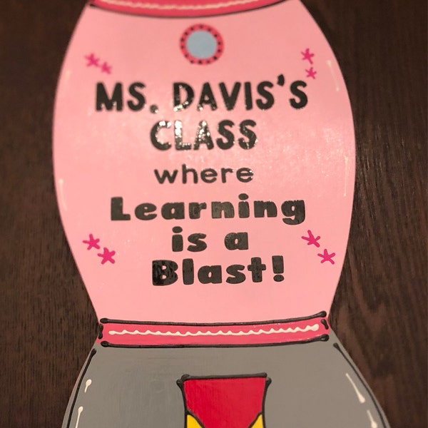 Welcome Teacher Rocket Ship Sign Learning is a Blast Personalized Name ...