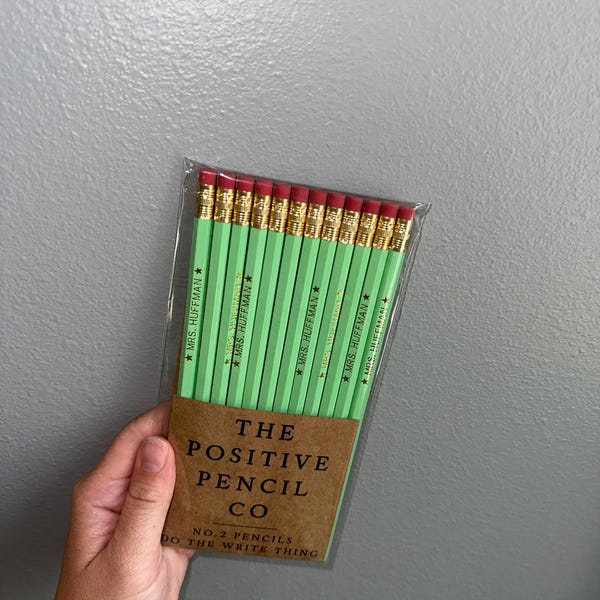 Personalized Pencil Set, 6 Custom Gold Foil Stamped Pencils for ...