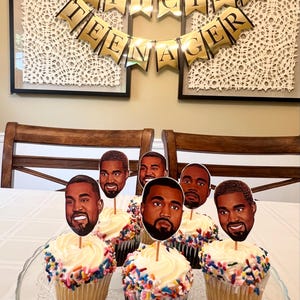 Instant Download- Kanye Cupcake Toppers- Kanye West Birthday Cake ...