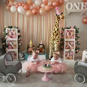 One Box 1st Birthday Decoration White Clear One Balloon Boxes First ...