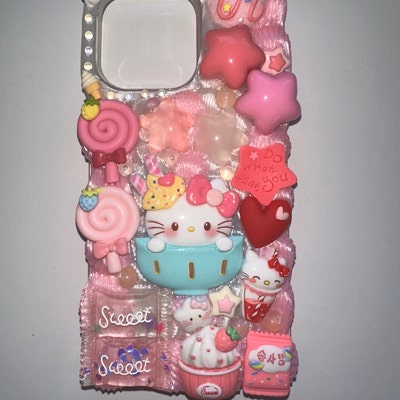 Kawaii Kitty Decoden Phone Cases for All Models, Handmade Custom Phone ...