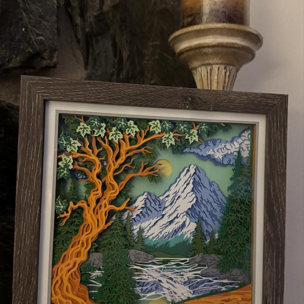 3D Cherry Blossom Tree Shadow Box SVG, 3D Spring SVG, 3D Cherry Blossom ...