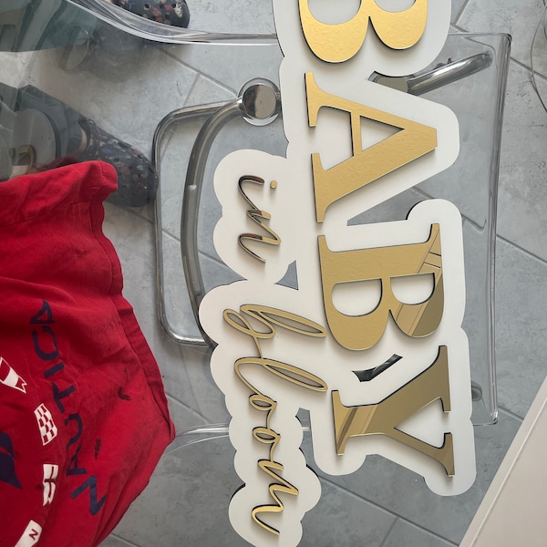 Elegant Gold Mirror Acrylic Wedding Sign: Handcrafted Wooden ...