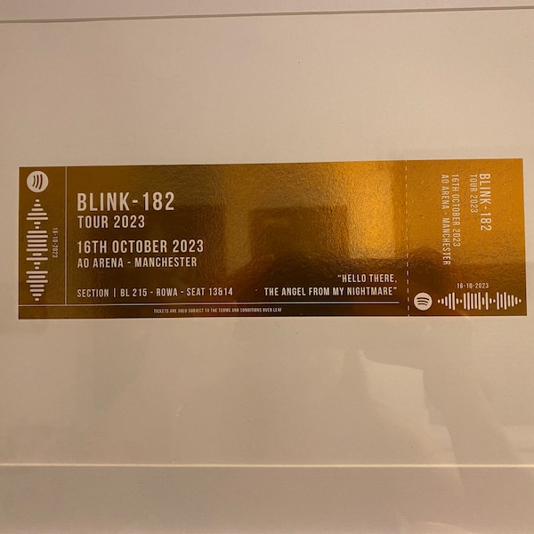 Personalised Metallic Concert Ticket - Custom Music Gig Keepsake ...