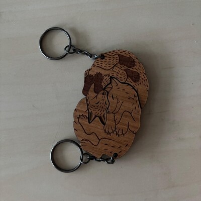 Desert Friends Owl and Fennec Fox Couple Keychains Bff Relationship ...