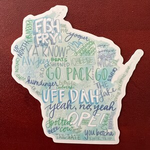 Wisconsin Sayings Sticker Minimalistic Wisconsin State Sticker Simple ...