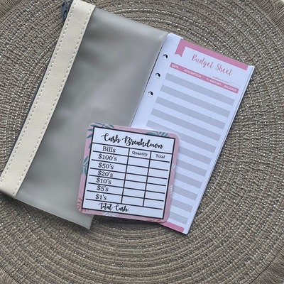 Bank Bag Cash Envelope System Deposit Pouch A6 Binder Budget Binders ...