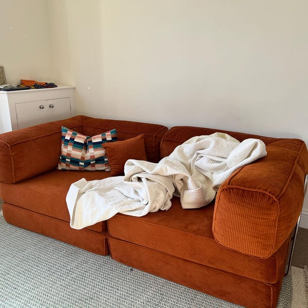Corduroy Floor Couch, Foldable Yoga Meditation Sofa Bed, Living Room ...