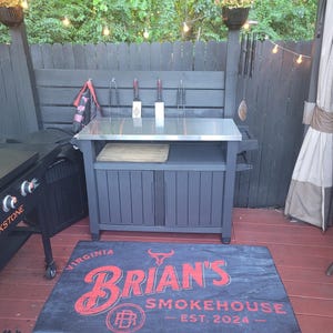 Grill Mat Personalized Outdoor Rug for Dad's BBQ Smoker Backyard BBQ ...