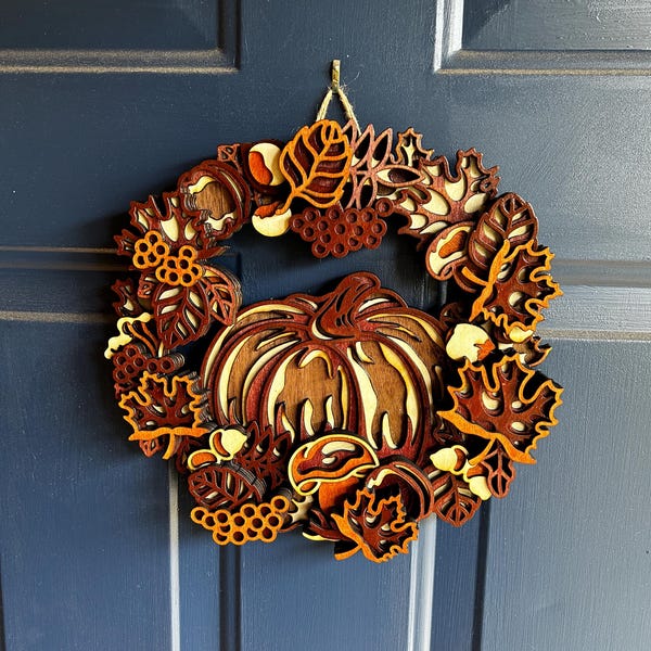 Autumn Wreath With Pumpkin Decor 3D Mandala SVG Files, Svg Papercut for ...