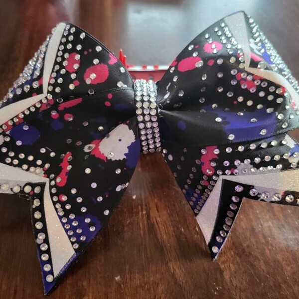 Rhinestone Template and Vinyl Design for Cheer Bows SVG File Download ...