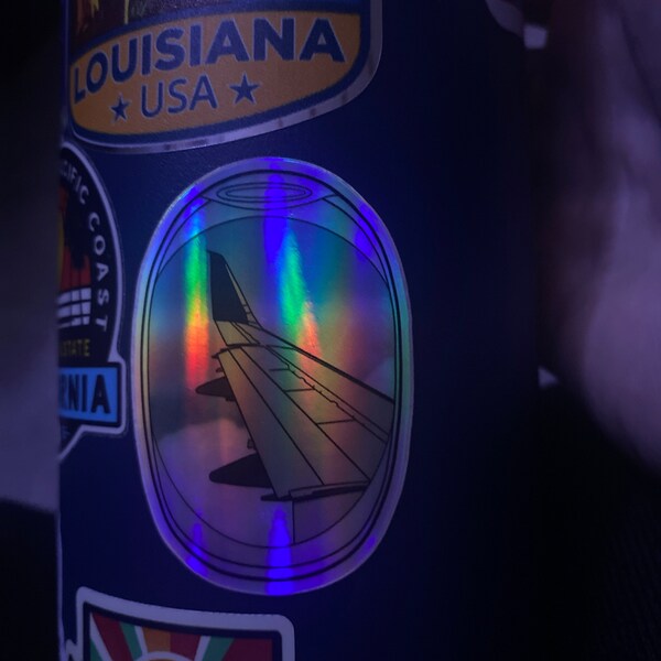 Holographic Travel Inspired Sticker, Waterproof Waterbottle Sticker ...