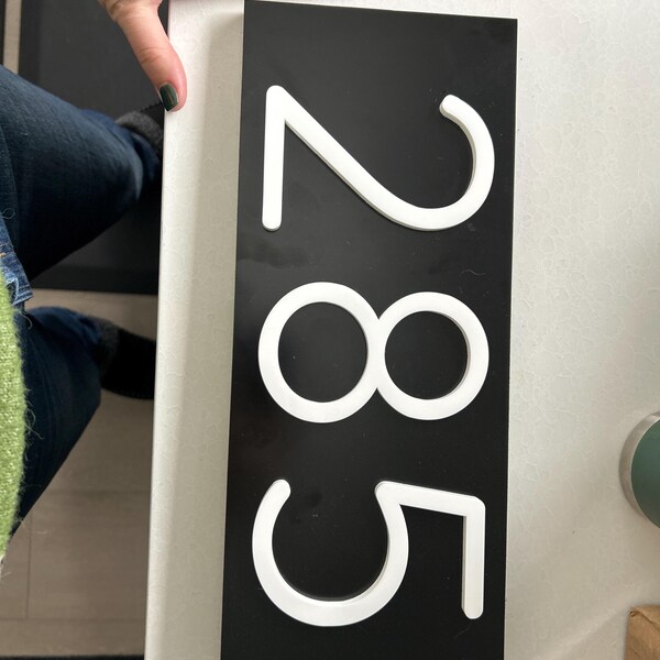 Modern Aluminum Address Sign: Acrylic Numbers, Custom House Plaque - Etsy