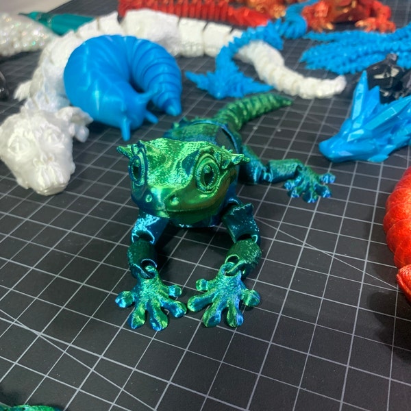 Crested Gecko Digital .STL File for 3d Printing, Articulated Fidget ...