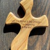 Personalized Olive Wood Comfort Cross. Hand Held Palm Praying Cross ...