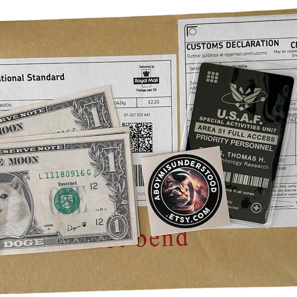 AREA 51 ID CARD - Personalised, Quality Aluminum Laser Engraved A51 ...