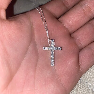 Sterling Silver Simplistic Bubble Cross Pendant Necklace 925 Sterling ...