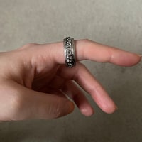 Mens Silver Chain Spinner Ring, Silver Stainless Steel Ring, Rotating ...