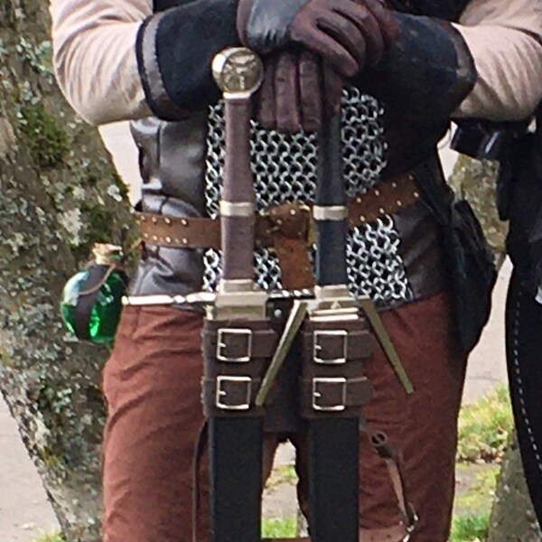 Witcher Luxury Double Back Scabbard for Metals or Latex Swords. Made of ...