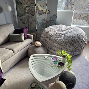 Felt Stone Poufs Stone Pillows. FROST. Made of Soft Natural - Etsy