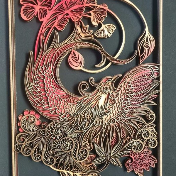 The Phoenix | Laser Cut File for Creating 3D Multilayer Phoenix Laser ...