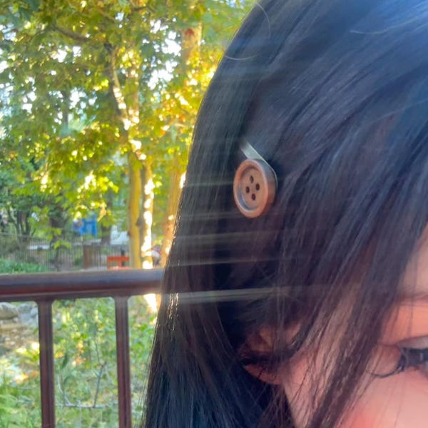 Grandad's Missing Button Hair Clips X2 / Button Hair Clips / Vintage ...