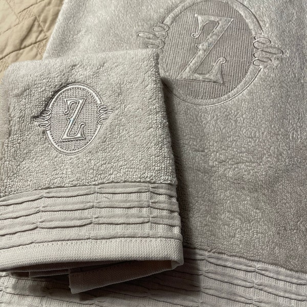 Embossed Monogram Terry Towel Machine Embroidery Designs A-Z in ...
