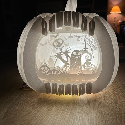 Nightmare Halloween Pumpkin Pop up SVG, Silhouette, PDF Template ...