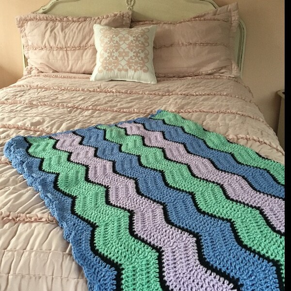 Sofa Blanket Throw, Large Handmade Granny Square Afghan, Cath Kidston ...
