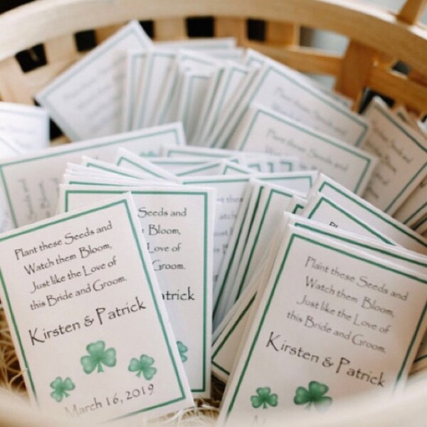 Custom Irish Shamrock Seed Packets: St Patricks Day Wedding Favors - Etsy