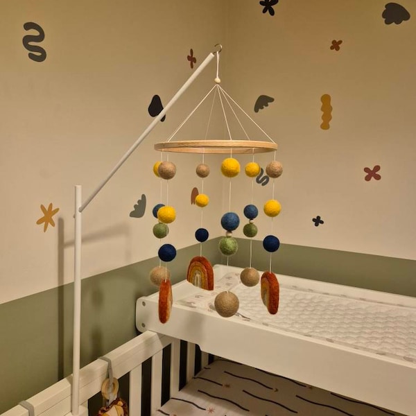 Forest Baby Mobile, Mountains and Trees Crib Mobile, Green Floral Baby ...