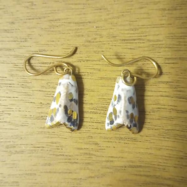 Ceramic Butterfly Earrings Dangle Butterfly Wings Earrings Ceramic Moth Earrings Clay Hook ...