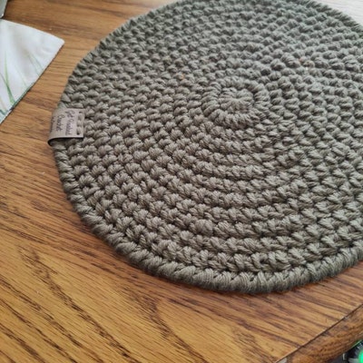 Rustic Round Trivet Crochet Pattern, Farmhouse Hot Pad Crochet Pattern ...