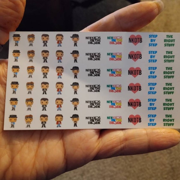 NKOTB New Kids on the Block Nail Decals Stickers Waterslide Boyband ...