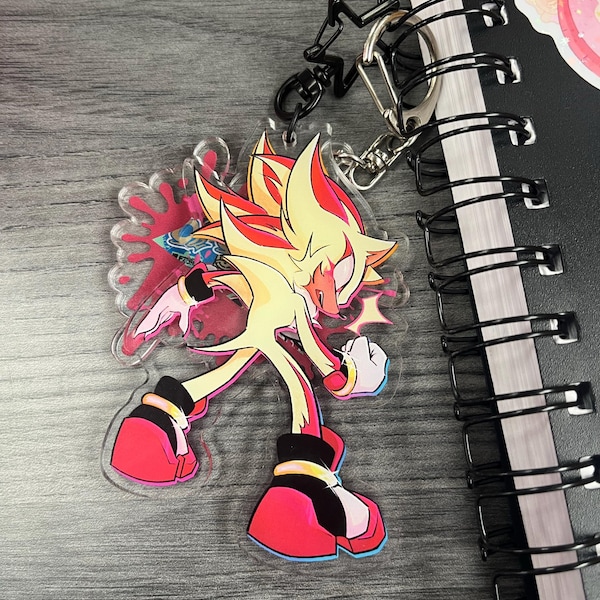 Shadow Hedgehog 3.5' Acrylic Keychain/charms | Double Sided | Super ...
