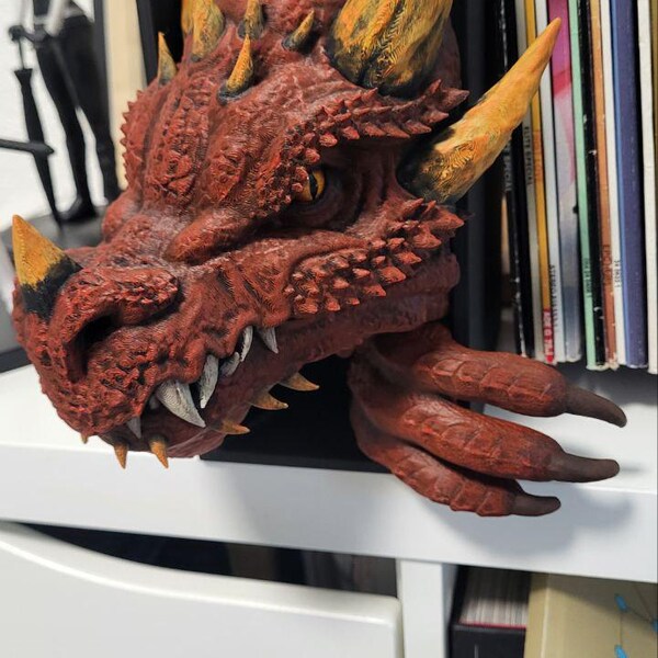 Hand-painted Dragon Book Nook - Unique Fantasy Decor, Perfect Gift for ...