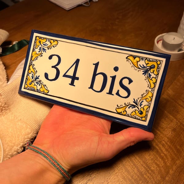 Green Italian House Number Tile, Signs for Home, Personalized Tile ...