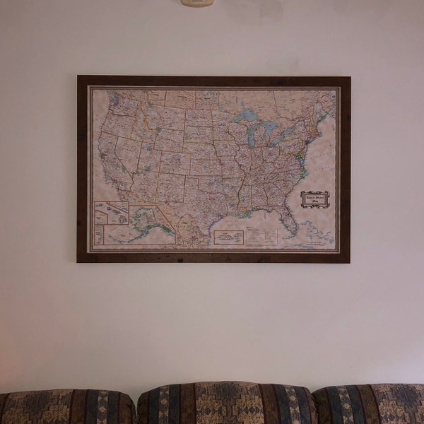 UNITED STATES Executive Wall Map USA Poster - Rolled Laminated or Paper ...