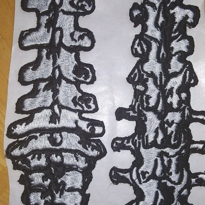 Spine Back Patch Goth Patch Patch Bone Large Patch Embroidered Patch Skeleton Horror Patch Punk ...