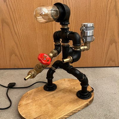 Father's Day Gift ,steampunk Fireman Pipe Robot Night Lamp, Liquor ...